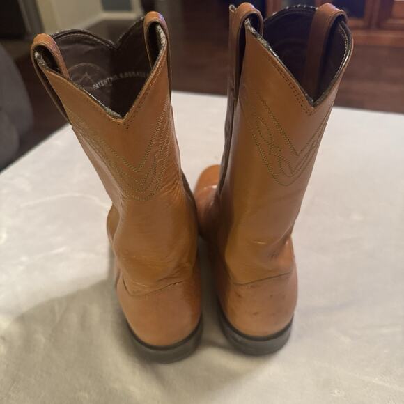 Justin Boots | Shoes | Justin Ostrich Roper Cowboy Boots Brock 32 Tan ...